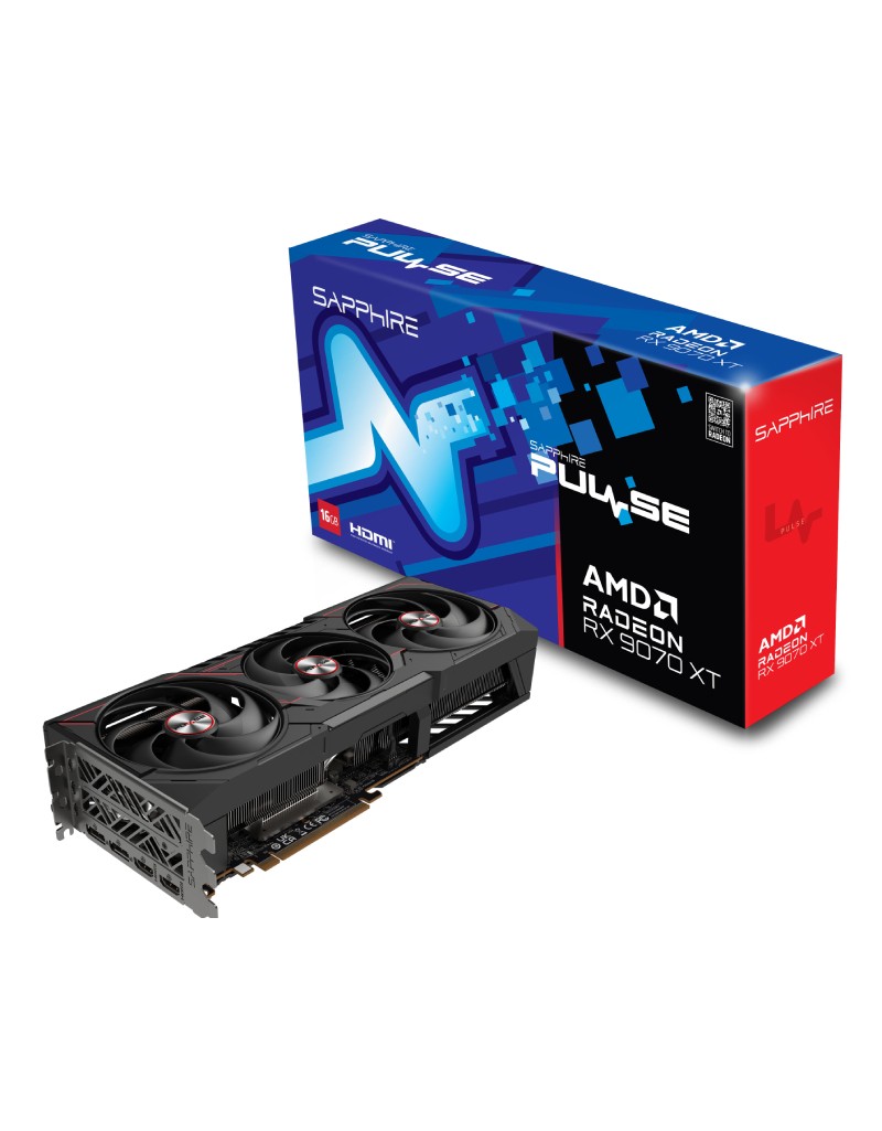 SAPPHIRE AMD Radeon RX 9070 XT 16GB 256bit PULSE RX 9070 XT GAMING 16GB (11348-03-20G)
