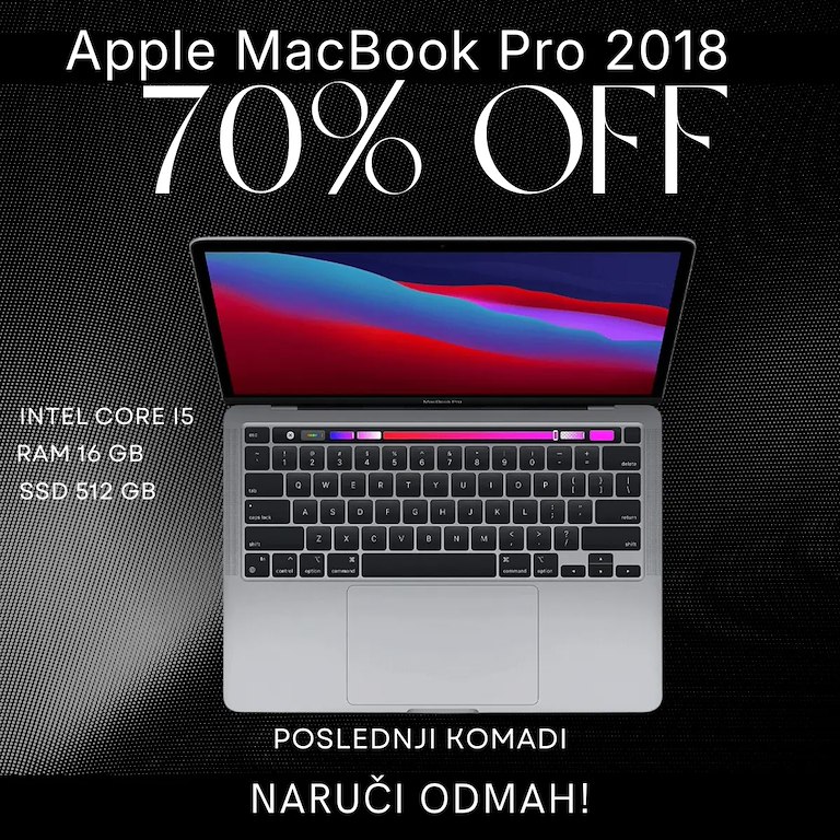 Macbook Pro retina 2018
Apple MacBook Pro Retina 2018 – Elegancija, Retina ekran, Touchbar, top performanse | Polovan MacBook Pro u vrhunskom stanju
Kontakt & Poručivanje
