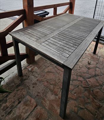 Baštenski sto drvo metal 150×90