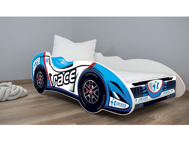 Dečiji krevet sa dušekom i letvicama 1 Race car 140x70cm