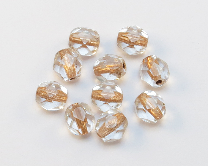 FP06_00030CL Firepolish 6mm Crystal Copper Lined (10kom)