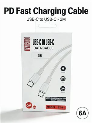 PD USB-C na USB-C Kabl 2M 6A Fast Charging