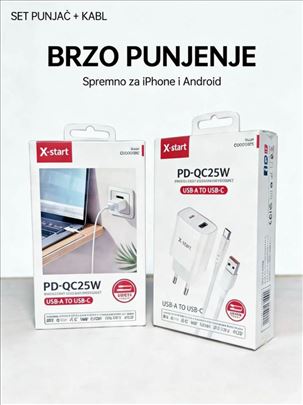 Komplet za Brzo Punjenje Telefona-Punjač +Kabl