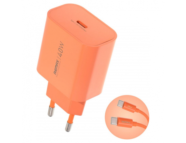 Remax Huiying CA10 GaN Punjač za mobilni 40W USB C narandžasti