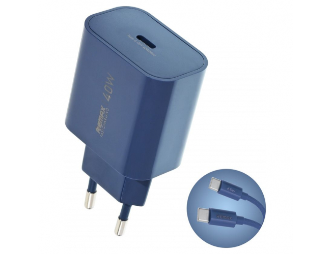 Remax Huiying CA10 GaN Punjač za telefon 40W USB C plavi
