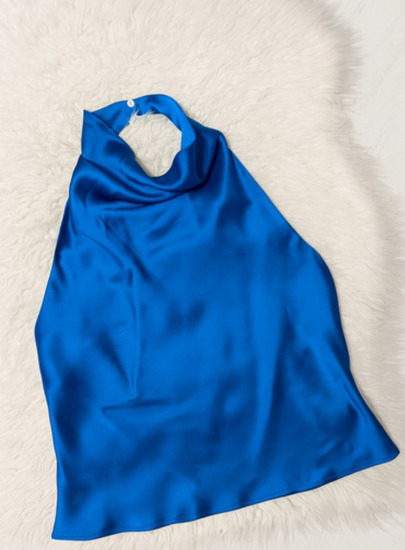 Zara plavi satenski top