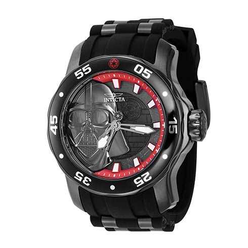 INVICTA SAT 40358 STAR WARS MEN 48MM STAINLESS STEEL GUNMETAL BLACK+RED+GUNMETAL DIAL PC21AF QUARTZ