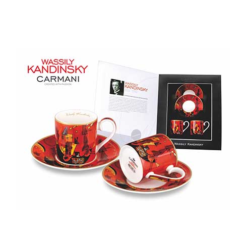CARMANI SET ZA ESPRESSO DVE SOLJICE SA TACNOM WASSILY KANDINSKY WITH AND AGAINST 100ML