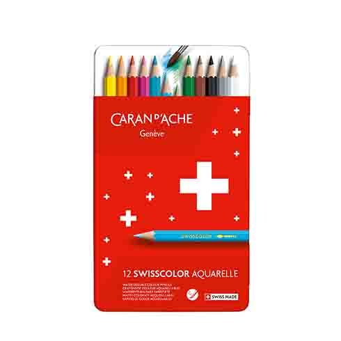 CARAN D'ACHE SET DRVENIH BOJICA SWISSCOLOR METAL 12 KOM
