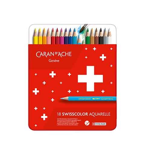 CARAN D'ACHE SET DRVENIH BOJICA SWISSCOLOR METAL 18 KOM