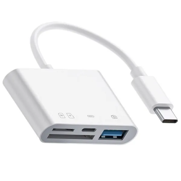 ÄŚitač kartica Kettz 4u1 USB Type C beli