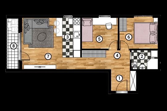 Novogradnja, trosoban stan 54,89m2, Nova Pazova