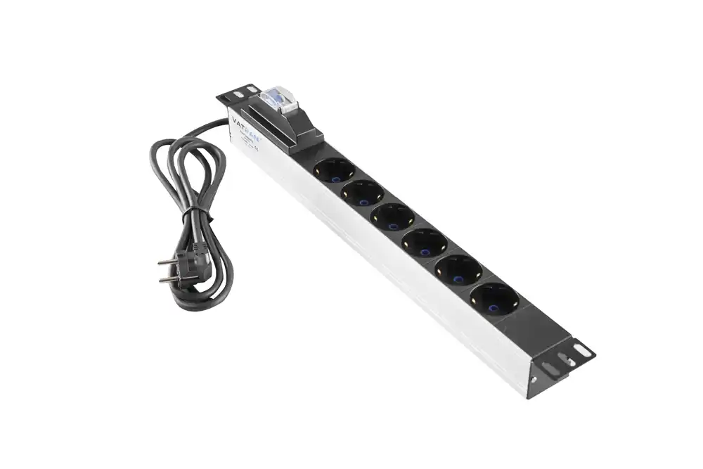 220V razvodni PDU panel 19/1U sa 6 utičnih mesta,kabl 2.5m Mirsan MR.PRZ6S.SC