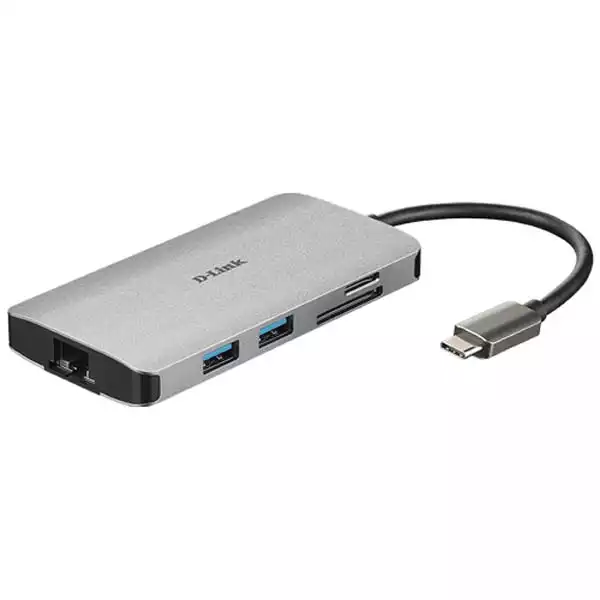 USB HUB DLink DUB-M810 USB-C HDMI 4K/USB A 3.0×3/RJ45/SD-microSD