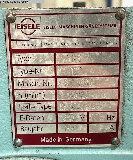 Eisele VMS 120 cirkular za metal