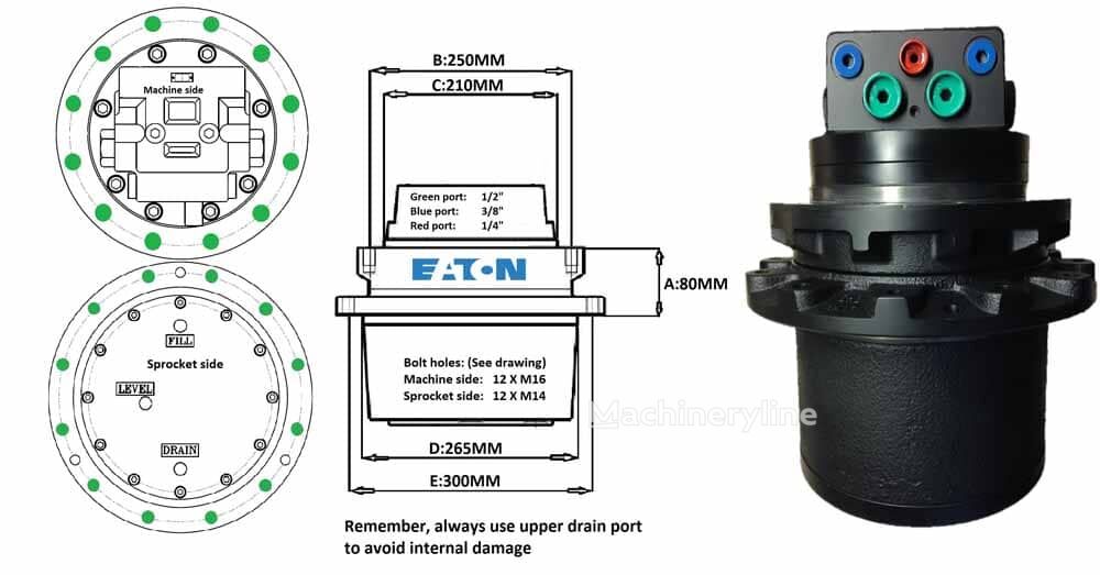 Transmisie Finală Excavator krajnji pogon za Kubota KX080 – EATON građevinske mašine