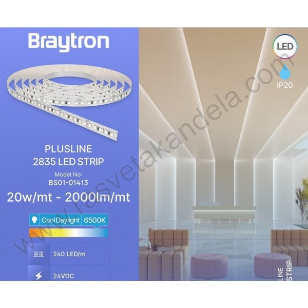 LED traka SMD 6500K 10m 24V 20W/m 240d IP20 BRY-PLUSLINE