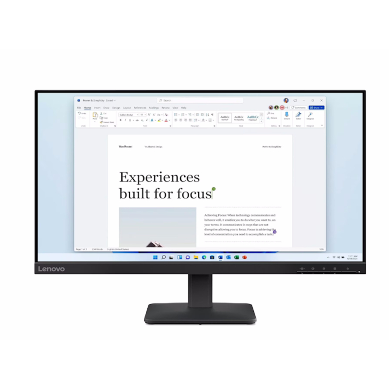 Monitor LENOVO L24-4e 23.8 "/IPS/1920x1080/100Hz/4ms/HDMI, VGA/crna