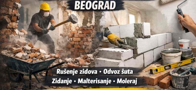 Rušenje zidova i kompletne adaptacije – Beograd, Srem i okolina