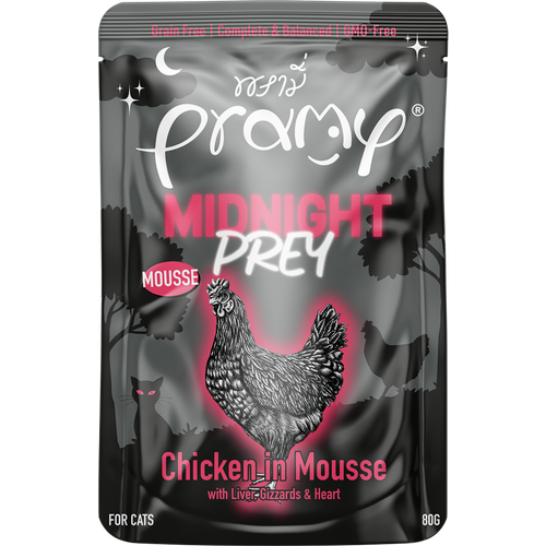 Pramy CAT MIDNIGHT PREY Piletina Mousse 12 x 80 g