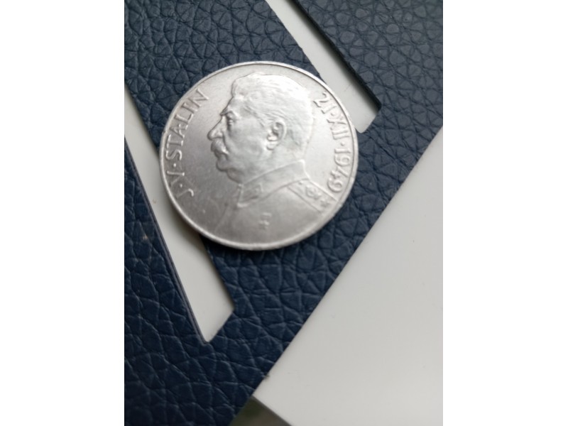 100kr.Srebro 14gr.Stanljin 1949 .Cehoslovacka
