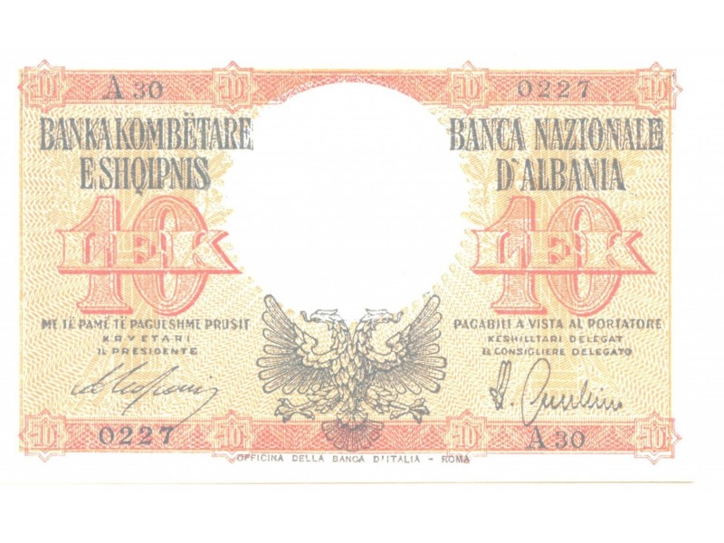 Albanija 10 leke 1939 UNC
