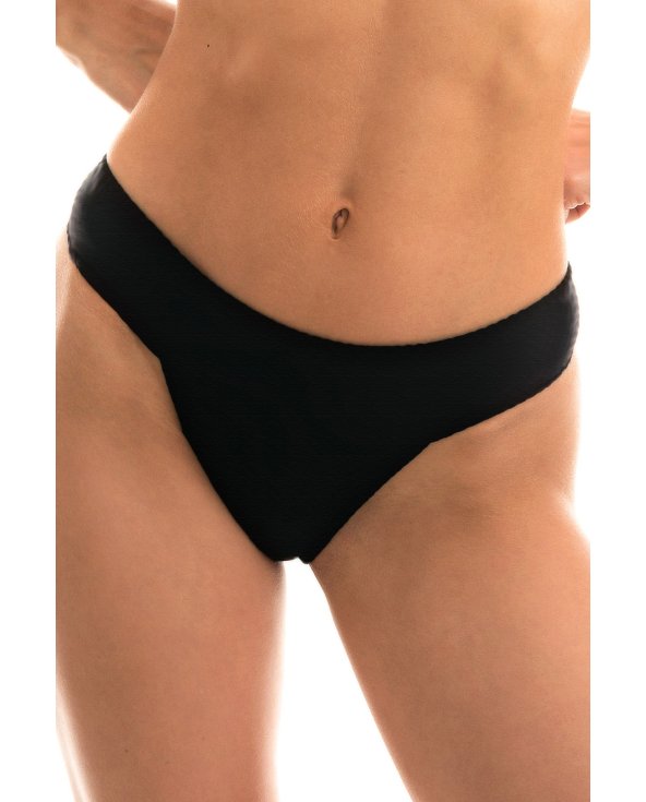 Feste Schwarze Bikinihose Mit Breitem Bund - Bottom Preto Rio-Cos