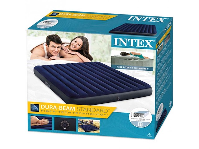 Intex 64755 Dura-Beam Standard Classic Downy Krevet Na Naduvavanje 183x203x25 cm