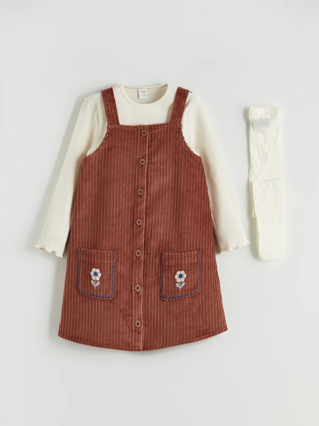 LCW Kids Devojačka Bluza, Somotska Haljina Na Tregere I Helanke