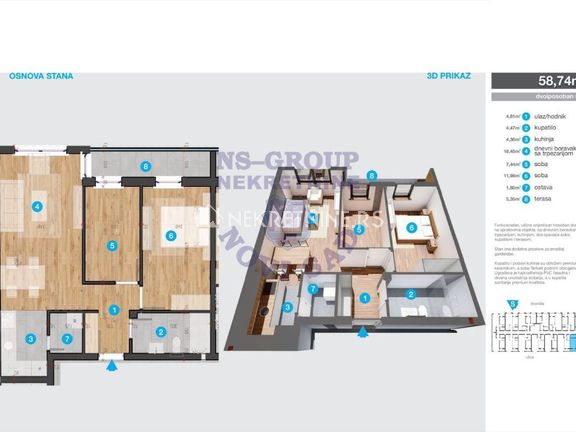 Dvoiposoban stan 59m2 u izgradnji - Bulevar patrijarha Pavla