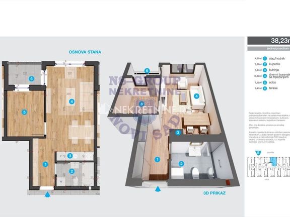 Jednoiposoban 38m2 Bulevar Patrijarha Pavla