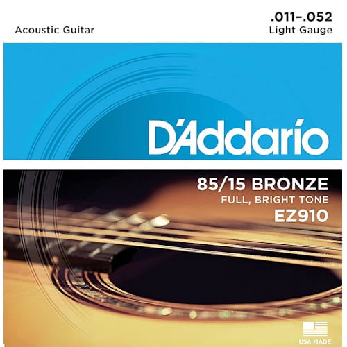 Žice za akustičnu gitaru Daddario EZ910 85/15 Bronze Full Bright Tone .011-.052 Light Gauge
