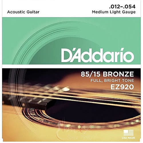 Žice za akustičnu gitaru D’Addario EZ920 85/15 Bronze Full Bright Tone .012-.054 Medium Light Gauge