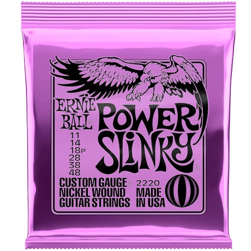 Žice za električnu gitaru Ernie Ball 11-14-18P-28-38-48 Power Slinky 2220 Made in USA Nickel Wound