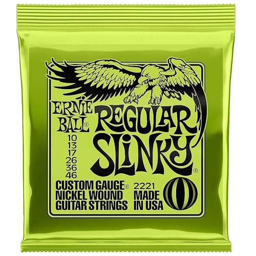Žice za električnu gitaru Ernie Ball 10-13-17-26-36-46 Regular Slinky 2221 Made in USA