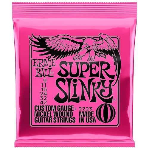 Žice za električnu gitaru Ernie Ball 9-11-16-24-32-42 Super Slinky 2223 Made in USA