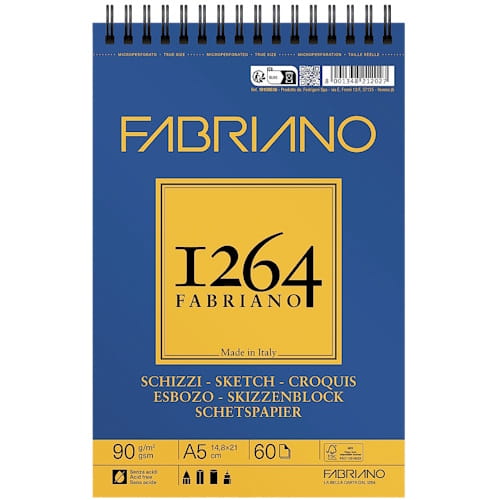 Fabriano Sketch block A5 90gm 60l 1264 spirala gore 19100636