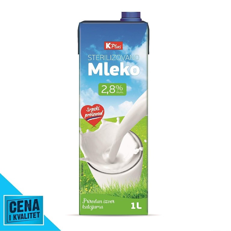 Mleko uht 2.8%mm 1l k plus