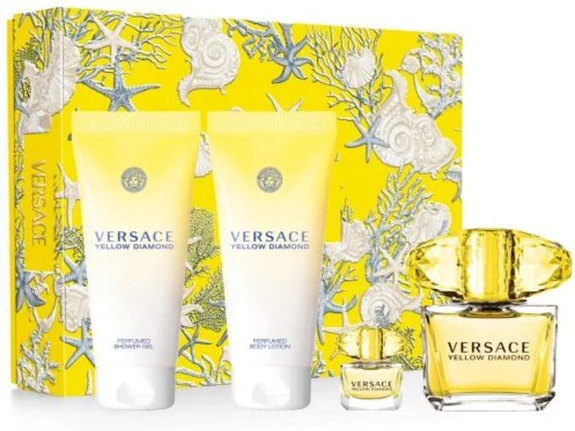 Versace Yellow Diamond Gift Set 90ml (EDT 90 ml + SG 100 ml + BL 100 ml + EDT 5 ml )