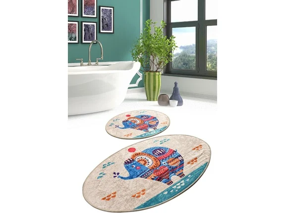 Lessentiel Maison Prostirka za kupatilo set 2 komada Etnic