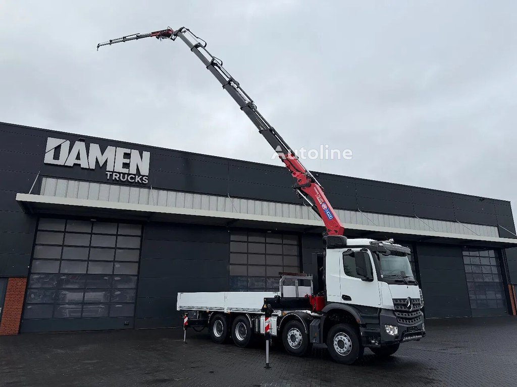 Mercedes-Benz AROCS 4142 8x4 HMF 4020 K6 + JIB FJ 600-K4 kamion s ravnom platformom