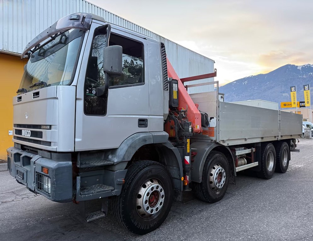 IVECO 340E38H Cursor 13 8x4 / PM 14023 crane kamion s ravnom platformom