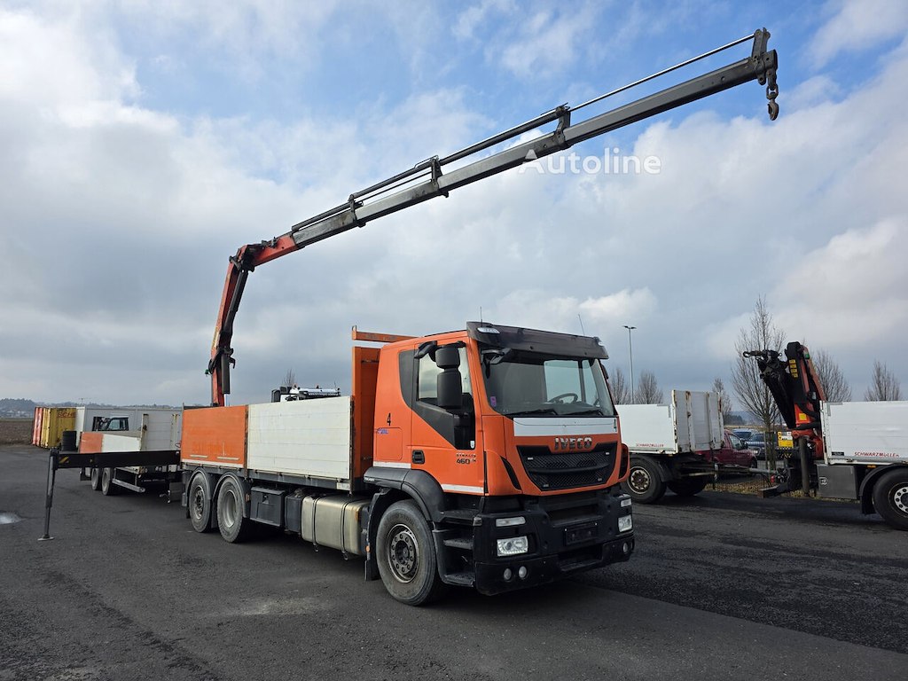 IVECO Stralis 460 Lenk&Lift Axe Palfinger PK 18002 kamion s ravnom platformom