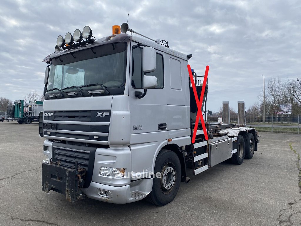 DAF XF 105.410 6x2 EU5/SEILABROLLER/KORMÁNYZOTT EMELHETŐ TENGELY/AUT kamion rol kiper