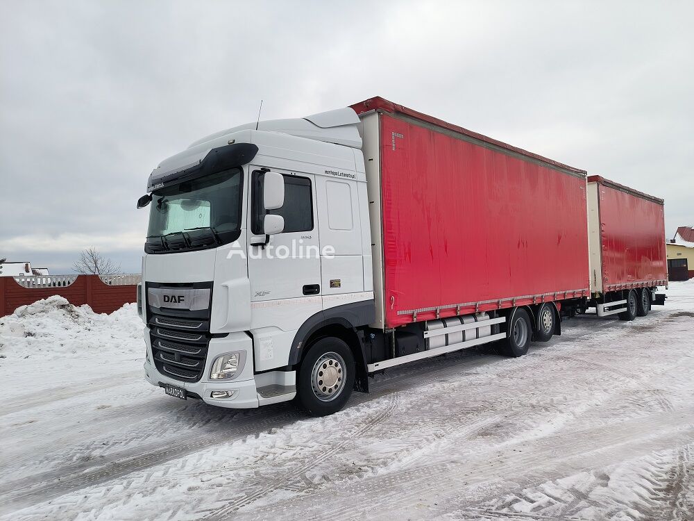 DAF XF530 kamion sa klizna zavesa cerada + prikolica sa kliznom ceradom