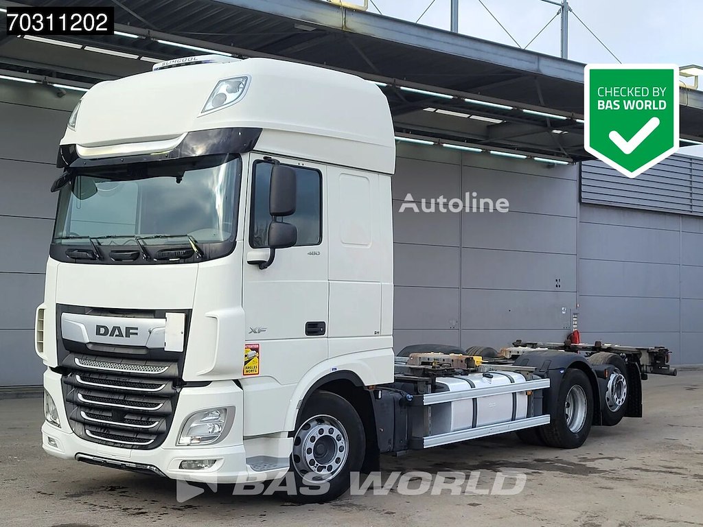 DAF XF 480 6X2 BDF Lift-Axle FAR Automatic Retarder Euro 6 vozilo za prevoz kontejnera