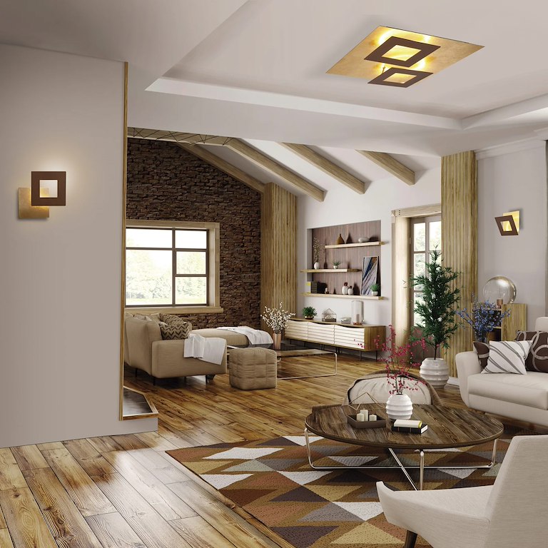 Mantra Dalia plafonska lampa led 48W 3000K braon zlatna
