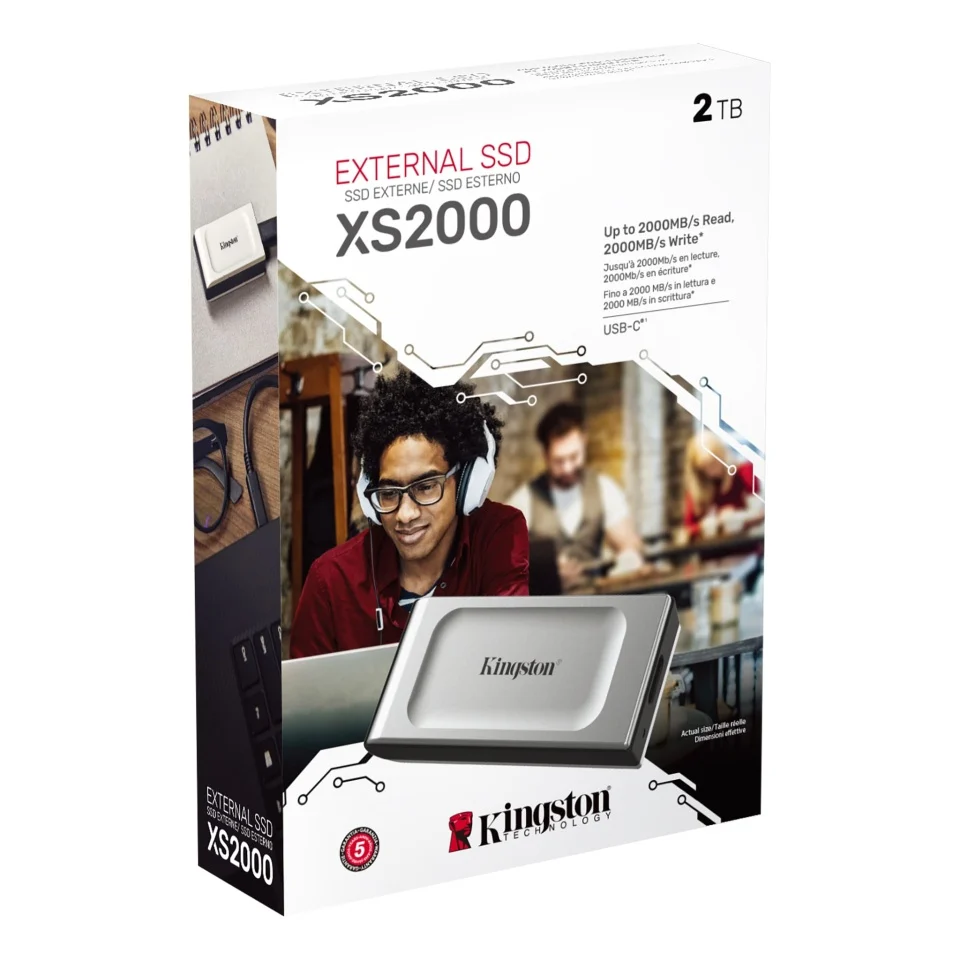 Eksterni SSD 2TB KINGSTON SXS2000/2000G, USB Type-C 3.2 Gen 2x2, siva, up to 2000MB/s read, 2000MB/s write, For 4K/8K videos and high resolution photos