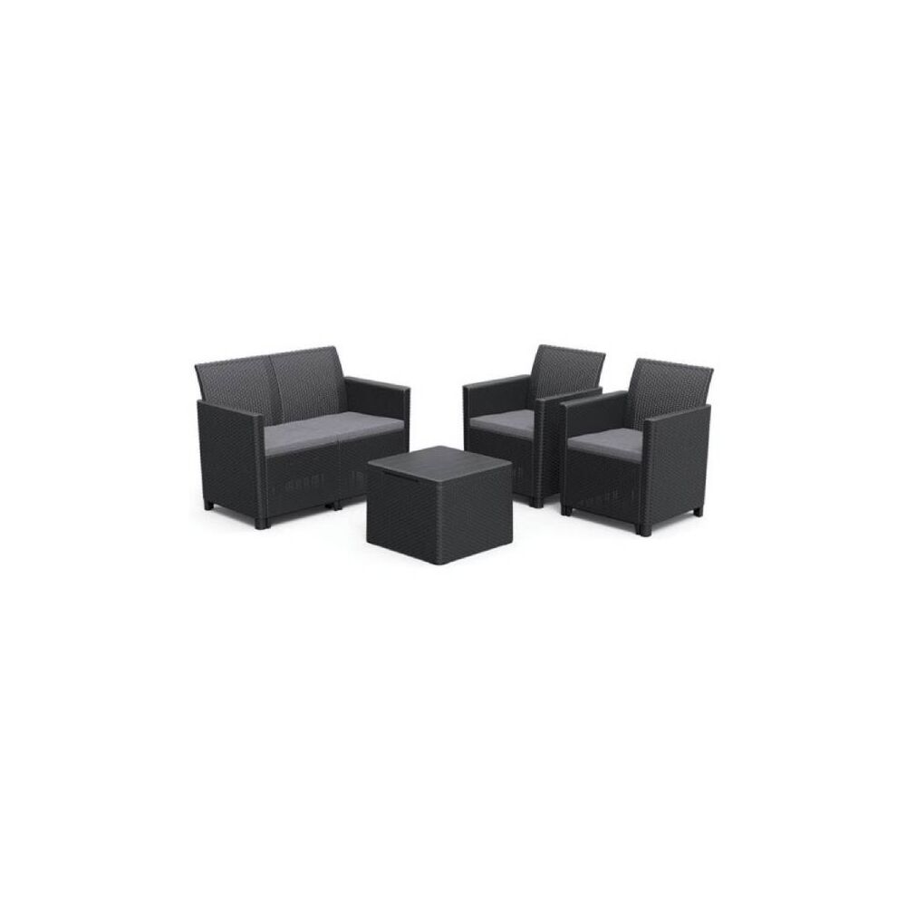 Keter Baštenska garnitura Claire 2 seater sa box stolom - Grafit CU 253084