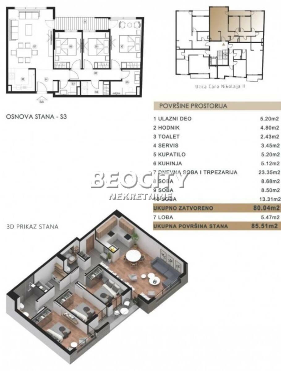Vračar, Kalenić pijaca, , 3.5, 86m2, 410000EUR